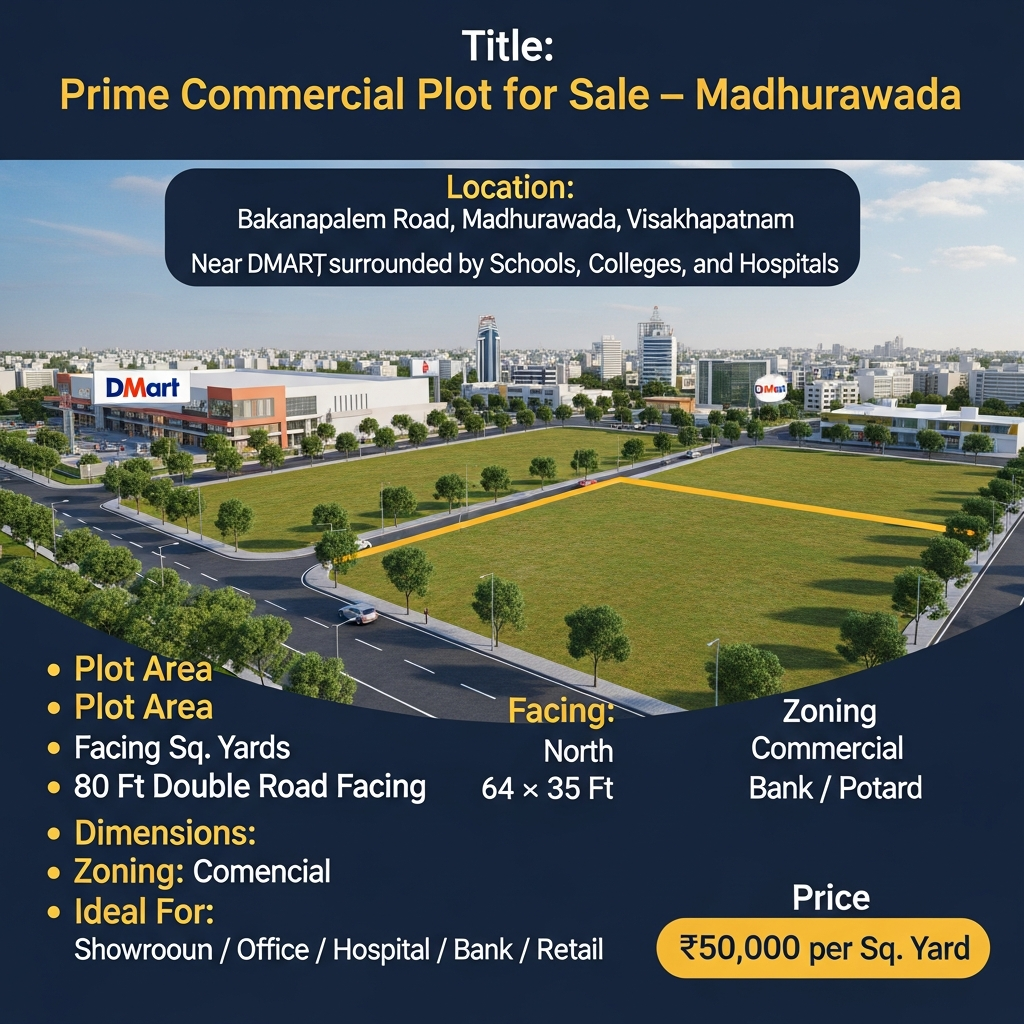 Commercial plot for sale Madhurawada.Commercial property Visakhapatnam ...